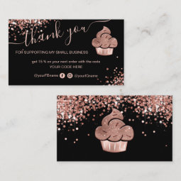Thank you card Cupcake Bakery Pastry Chef | Zazzle