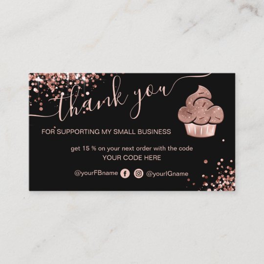 Thank you card Cupcake Bakery Pastry Chef | Zazzle.com