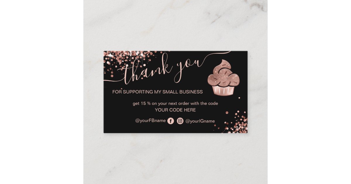 Thank you card Cupcake Bakery Pastry Chef | Zazzle