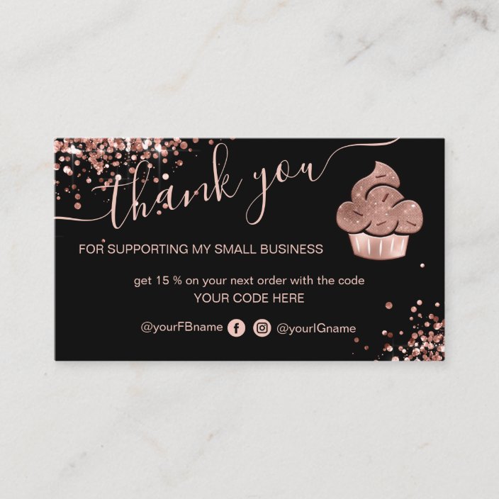 Thank you card Cupcake Bakery Pastry Chef | Zazzle.com