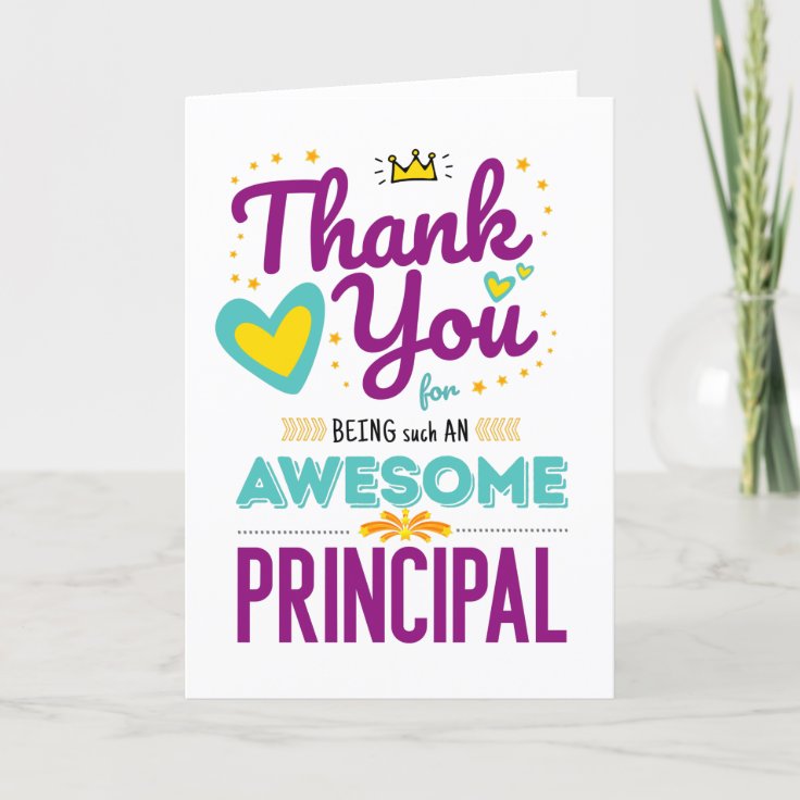 Thank You Card for Awesome Principal | Zazzle