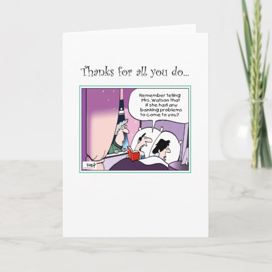 Thank you card for bank associates | Zazzle.com