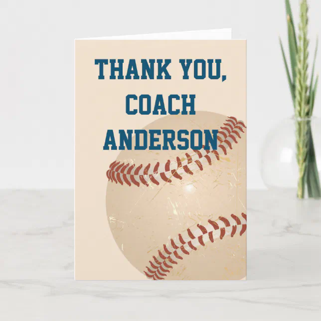 Thank You Card for Baseball Coaches | Zazzle