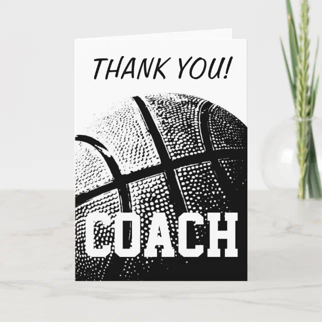 Thank you card for basketball coach | Zazzle