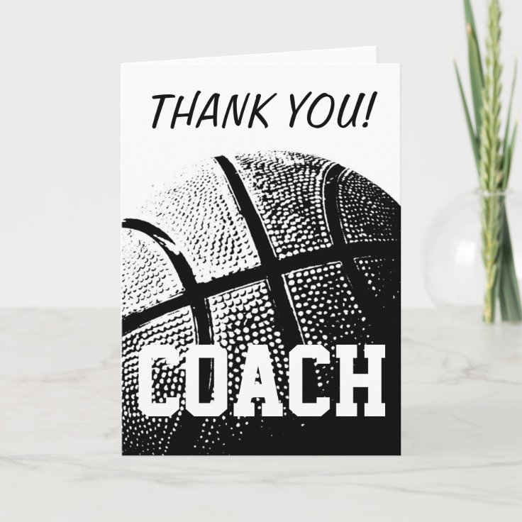 Thank you card for basketball coach | Zazzle