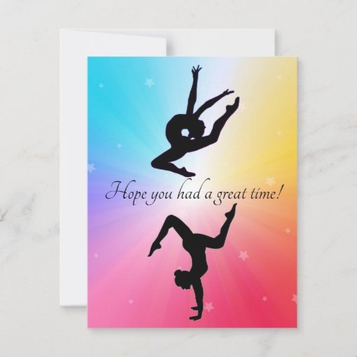 Thank you card for Gymnastics Birthday Party | Zazzle