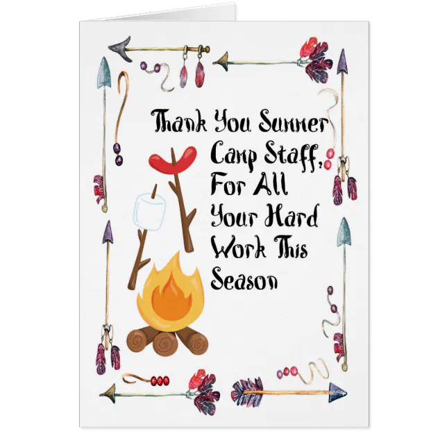 Thank You Card for Summer Camp Staff | Zazzle