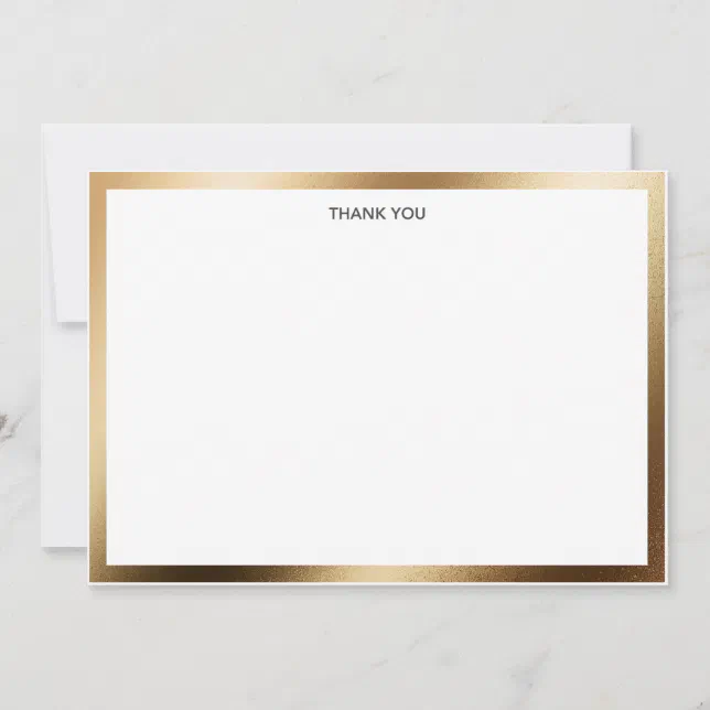 Thank You Card Gold Border | Zazzle