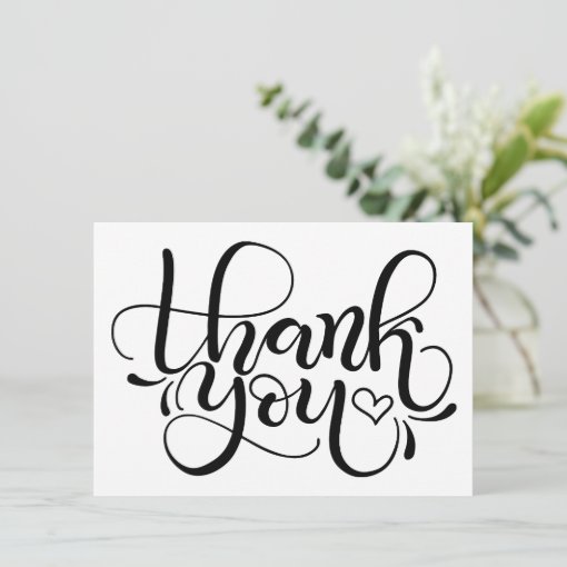 Thank you card - hand lettered card | Zazzle