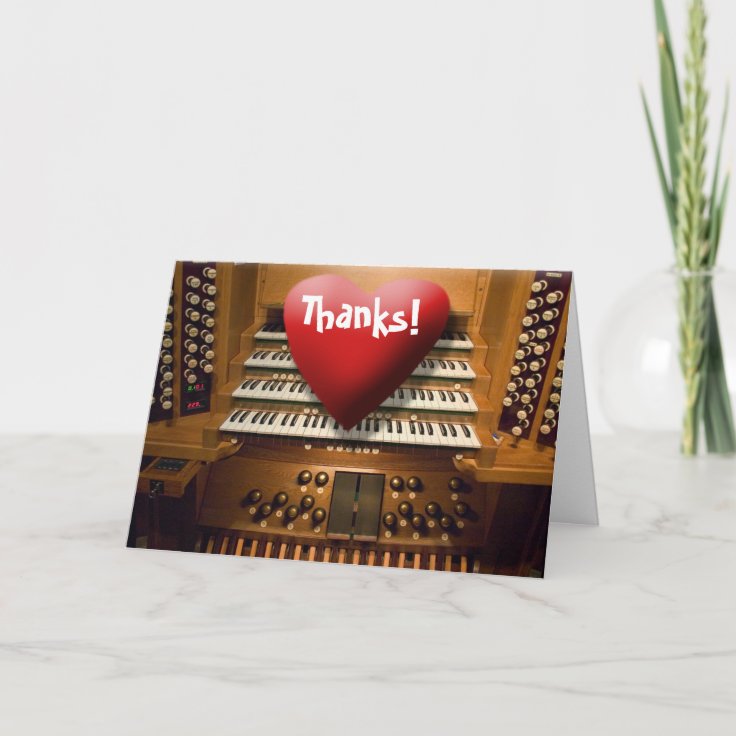 Thank you card - heart on keys | Zazzle