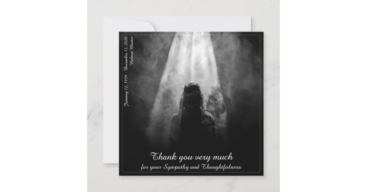 Thank You Card Into the light - goodbye my dear | Zazzle