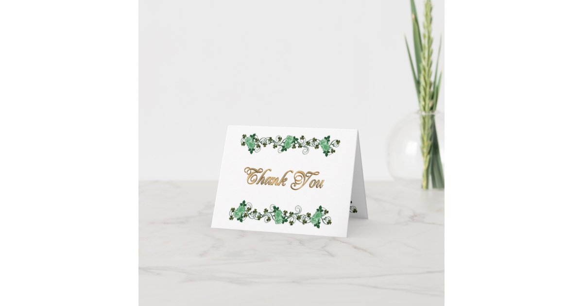 Thank you card Irish theme Celtic cross | Zazzle