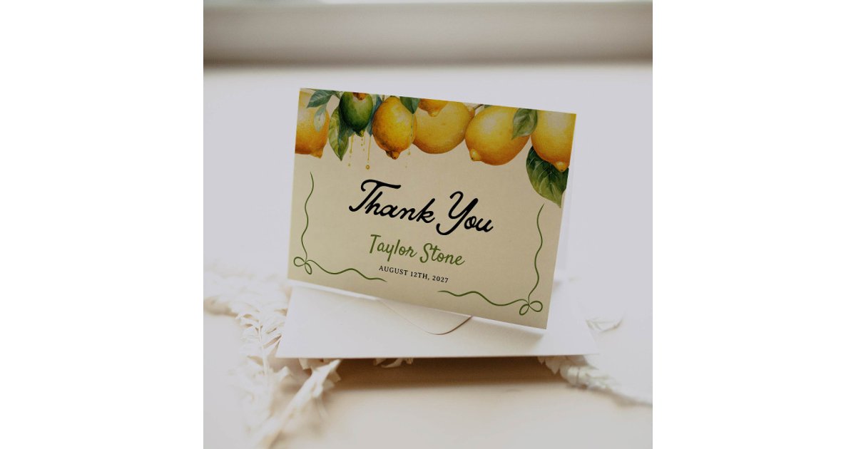 Thank You Card | Lemon Thank You Card | Zazzle