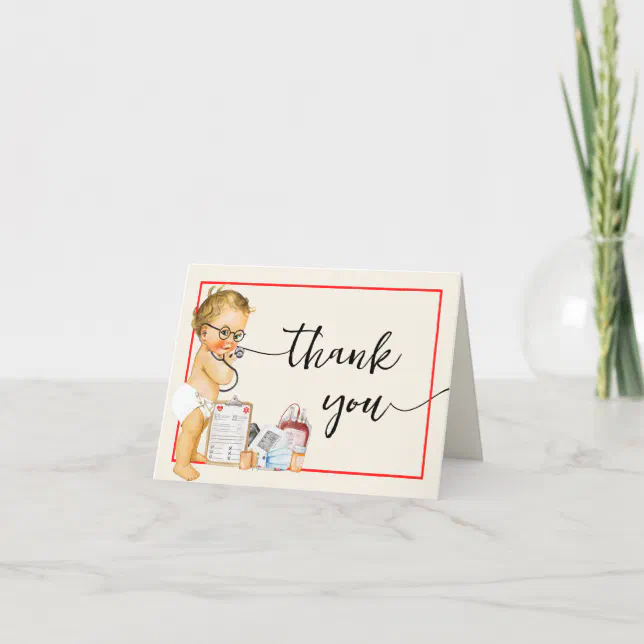 Thank You Card Little Doctor Baby Shower | Zazzle