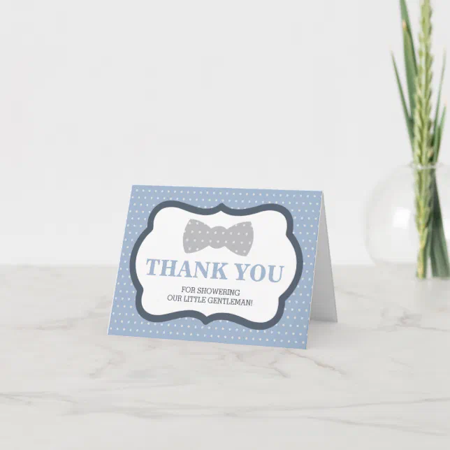 Thank You Card, Little Man, Bow Tie | Zazzle