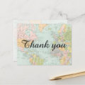 Thank You Card - Multicolor World Map | Zazzle