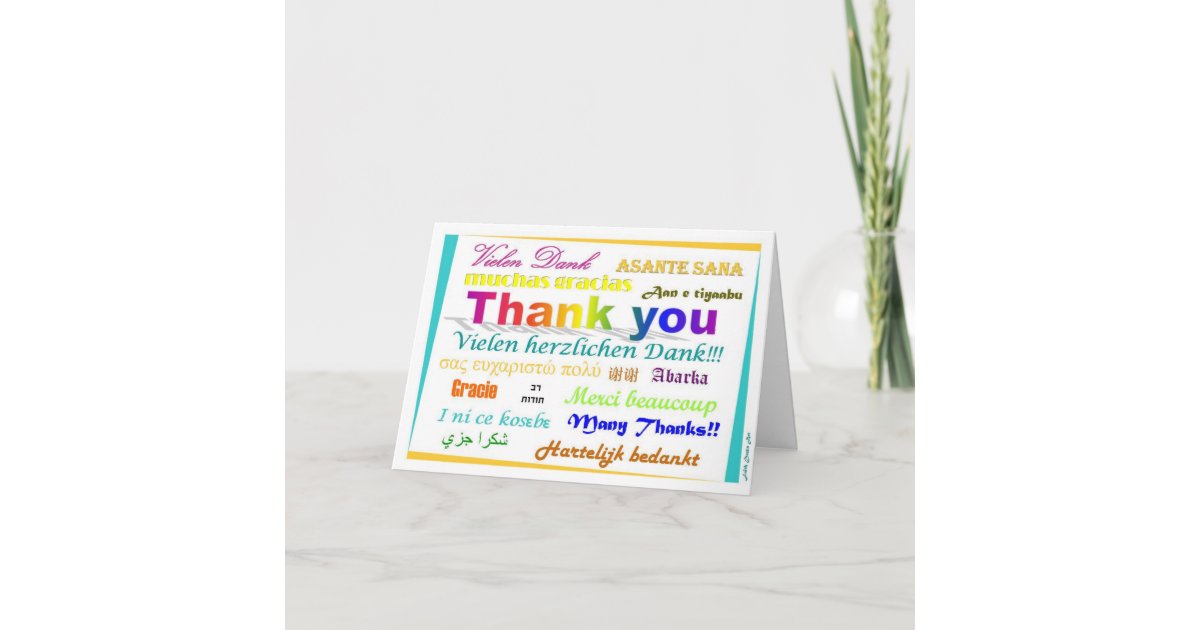 Thank You Card - multilingual | Zazzle