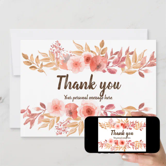 Thank You Card, Personal Thank You Card | Zazzle