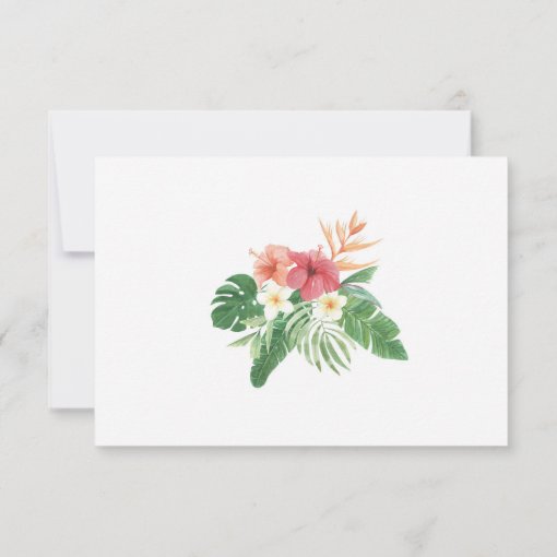 Thank You Card Photo Floral Tropical Aloha Luau | Zazzle