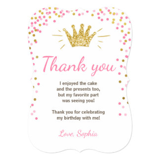 Princess Thank You Cards | Zazzle
