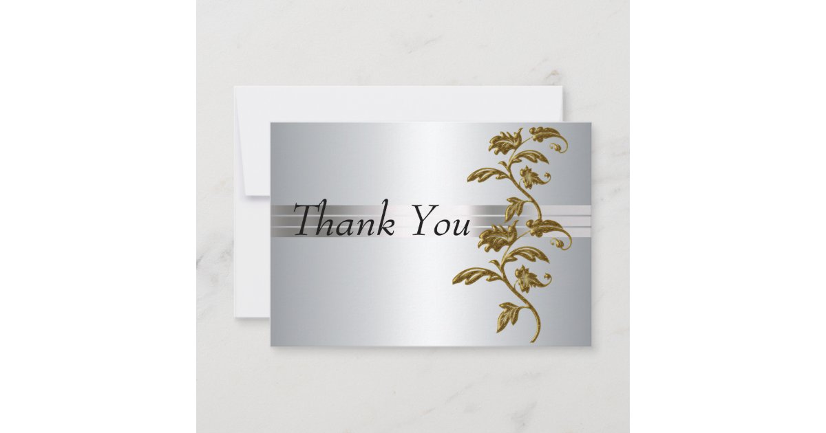 Thank You Card Silver | Zazzle