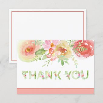 Thank You Card, Spring Watercolor Flowers | Zazzle