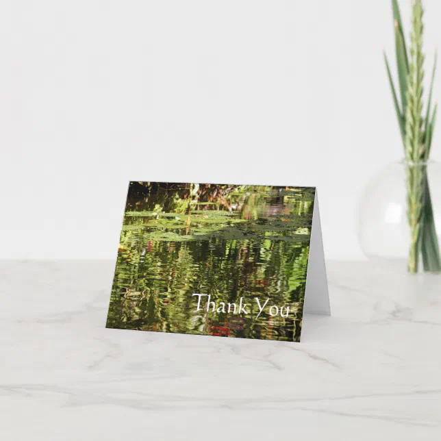 Thank You Card Water Lily Pond | Zazzle