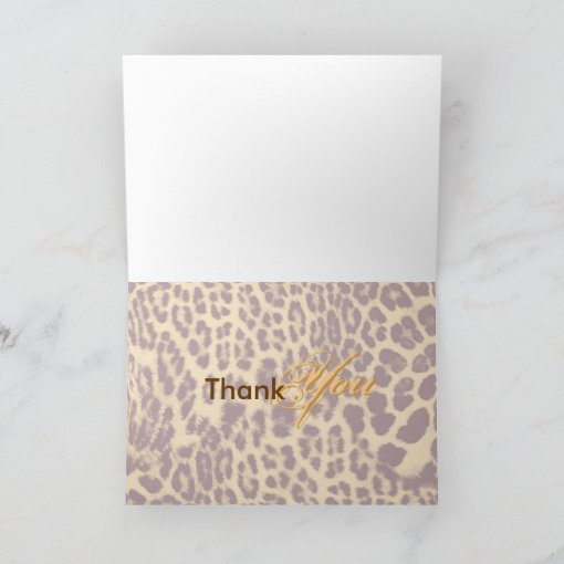 Thank You card, with leopard skin | Zazzle