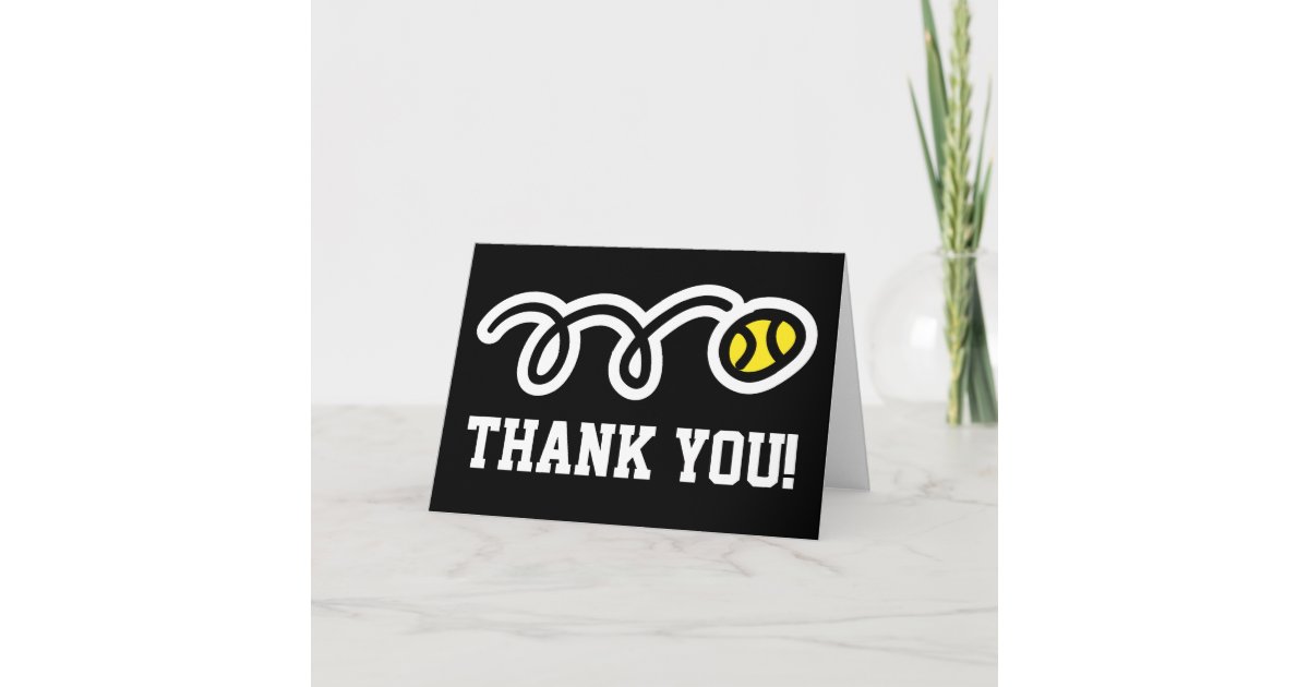 Thank You card with tennis ball design | Zazzle