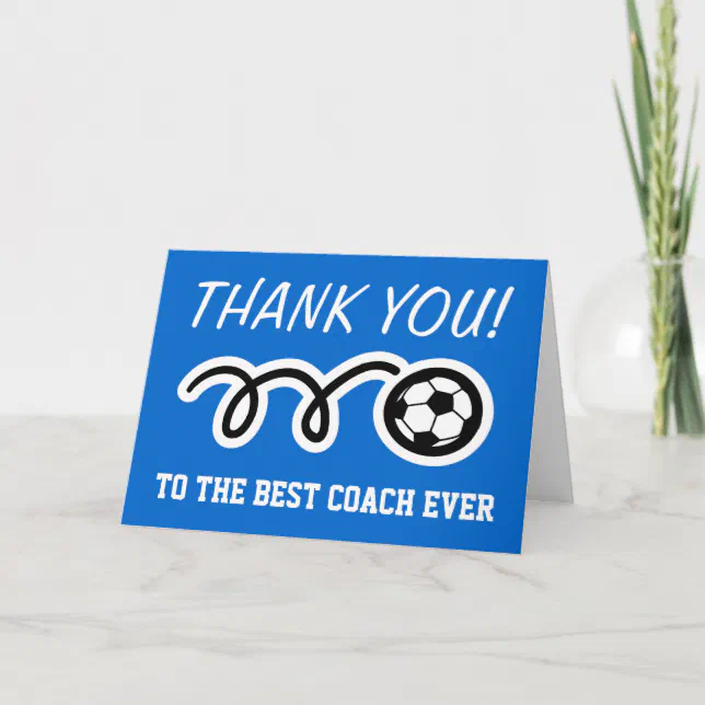 Thank you cards for soccer coach | Customizable | Zazzle