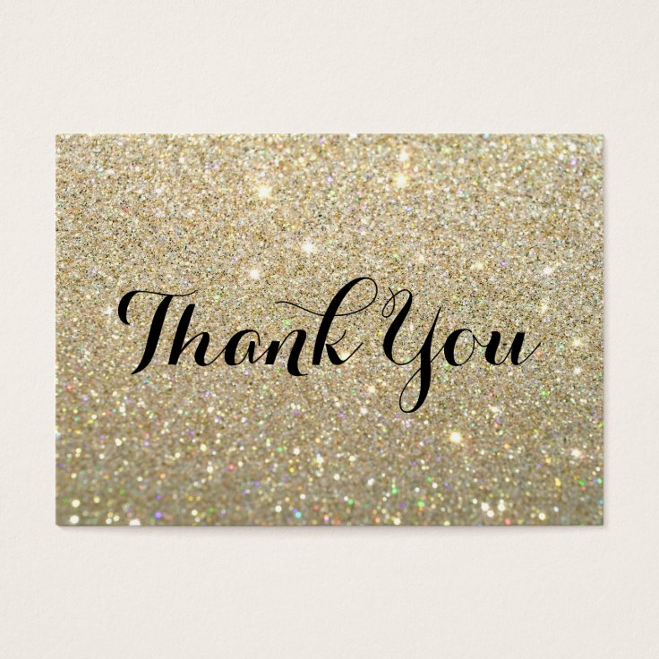 Thank You Cards - Gold Glitter Fab | Zazzle