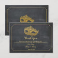 Thank You Cards Masquerade Mask Party Gold | Zazzle