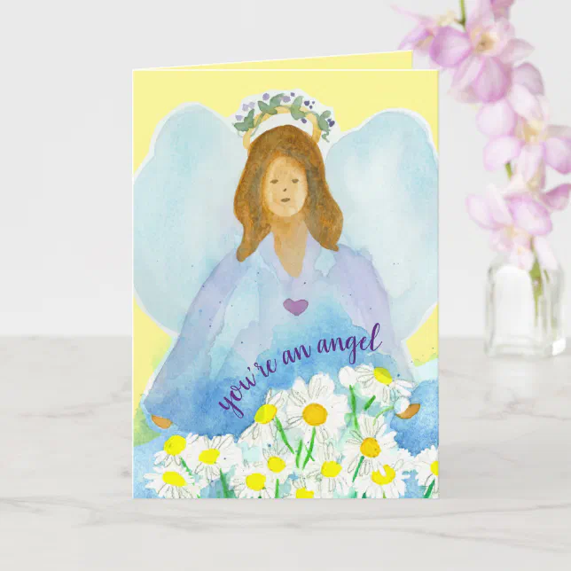 Thank You Caregiver You're An Angel Healthcare Card | Zazzle