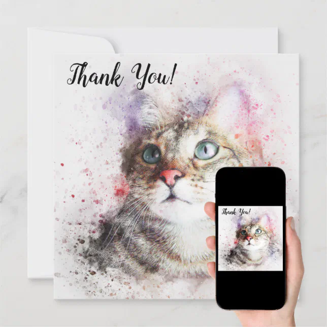 Thank You Cat Card | Zazzle