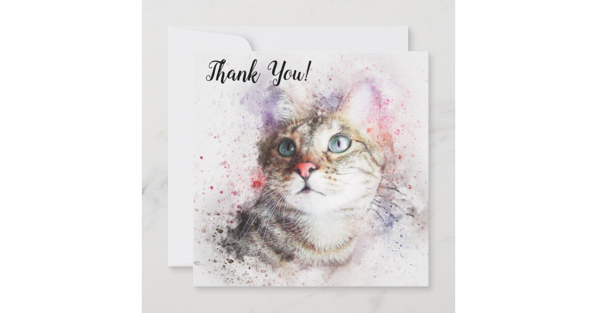 Thank You Cat Card | Zazzle