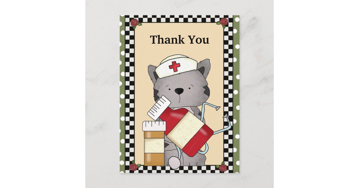 Thank You Cat Nurse Postcard | Zazzle