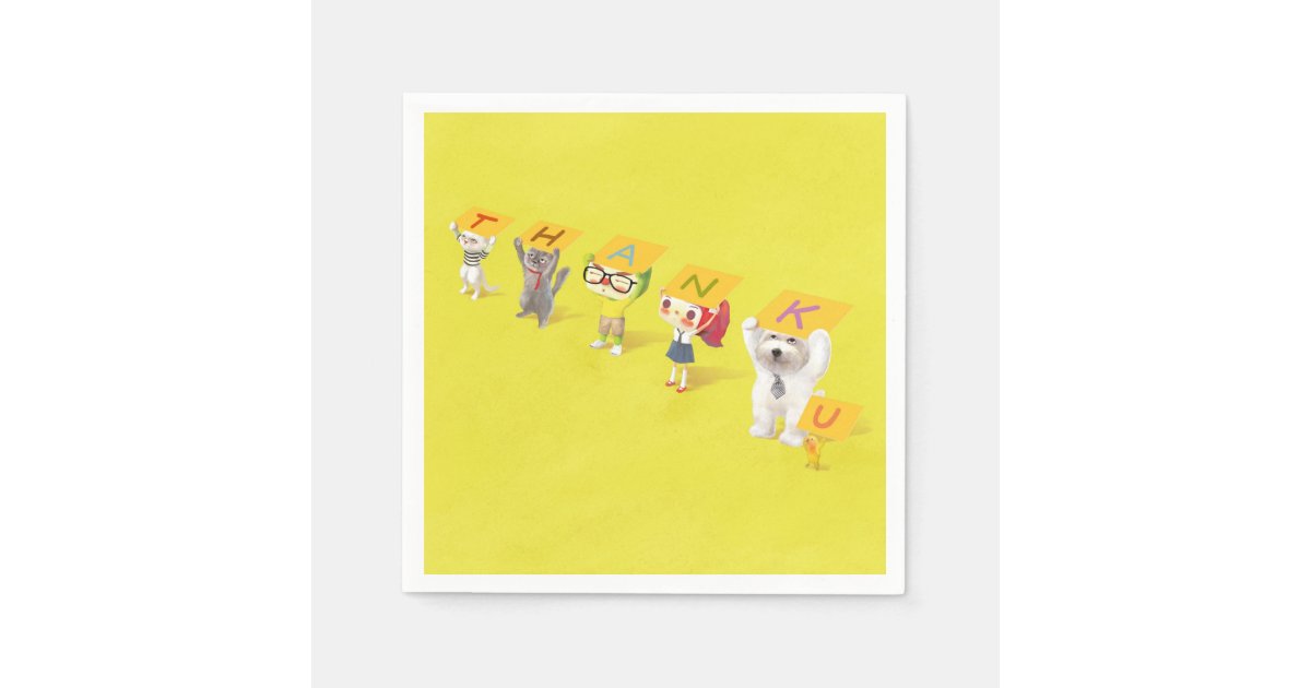 Thank You Characters Napkins | Zazzle