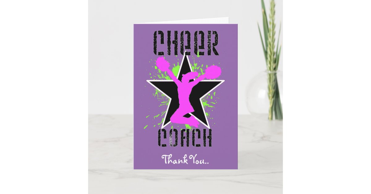 Thank You Cheerleader Coach greeting card | Zazzle