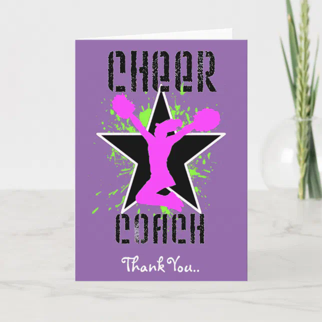 Thank You Cheerleader Coach greeting card | Zazzle