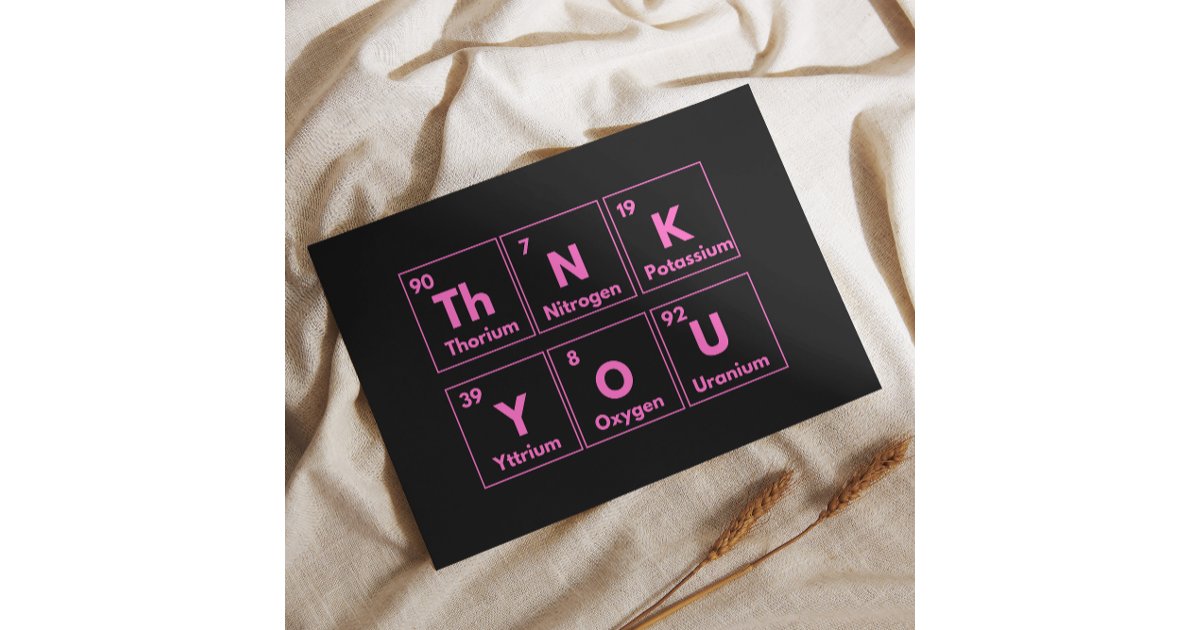 Thank you chemistry card | Zazzle