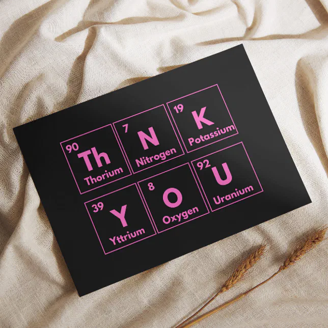 Thank you chemistry card | Zazzle