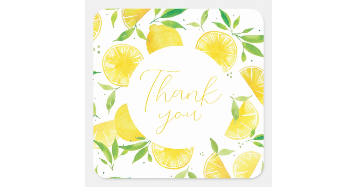 Thank You Citrus Lemon Baby Shower Sticker | Zazzle