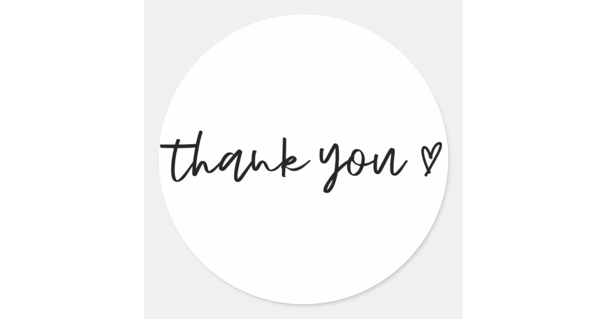 Thank You Classic Round Sticker | Zazzle