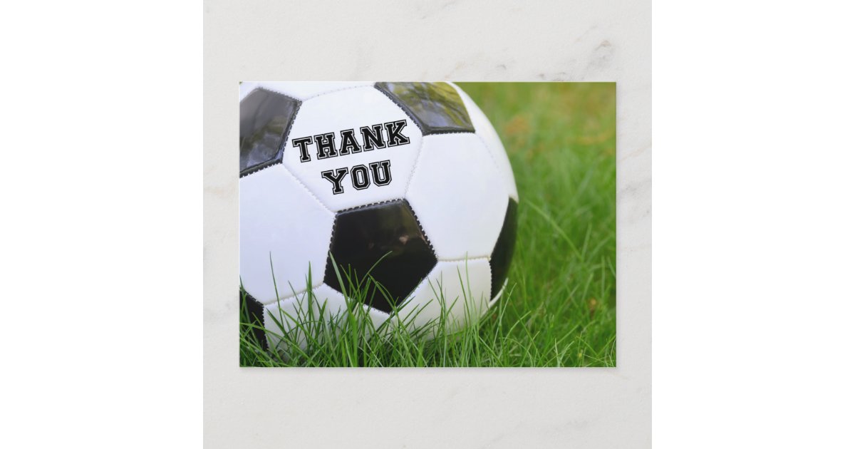Thank You Classic Soccer Ball Postcard | Zazzle