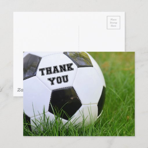 Thank You Classic Soccer Ball Postcard | Zazzle