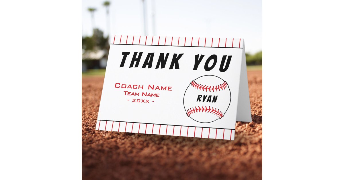 Thank you Coach Baseball Ball Thank you Card | Zazzle