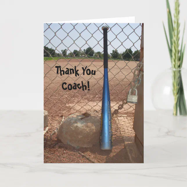 Thank You Coach baseball greeting card | Zazzle