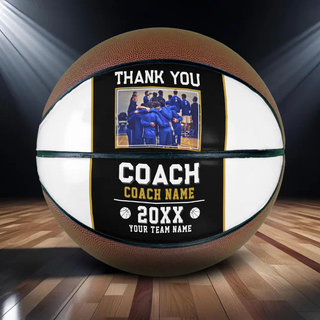Thank you Coach Sign Team Photo Basketball | Zazzle