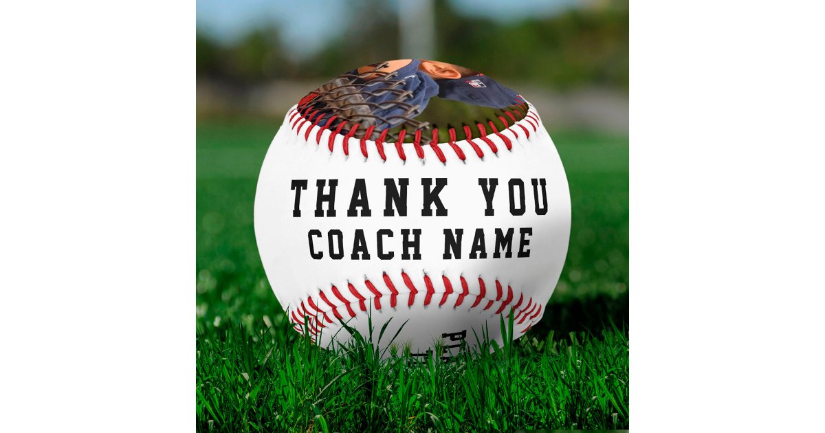 Thank you Coach Team Name Number Photo Baseball | Zazzle