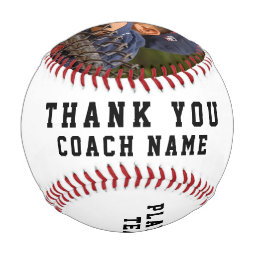 Thank you Coach Team Name Number Photo Baseball | Zazzle